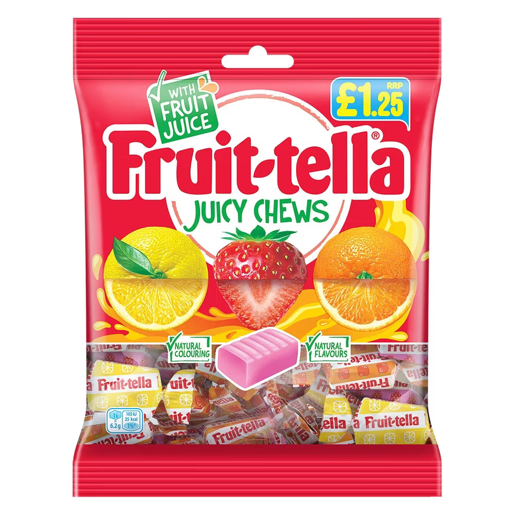 Fruit-tella Juicy Chews Bag 135g 12ct (UK) – candynow.ca